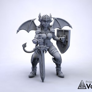 Succubus Paladin / Tiefling Knight - Miniature for Dungeons & Dragons ...