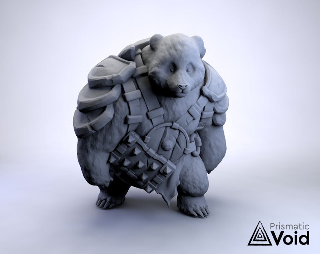 Armoured Bear / Familiar- Miniature for Dungeons & Dragons, Tabletop ...