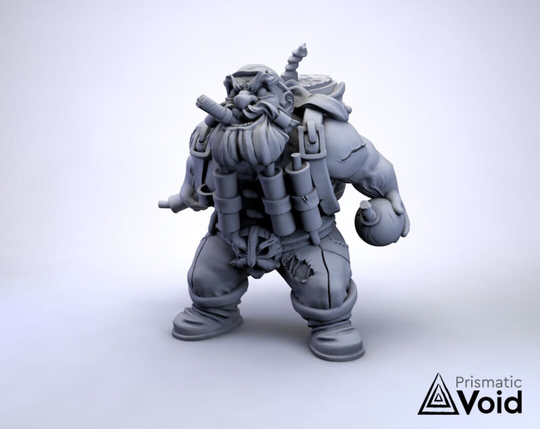 Dwarven Explosive Expert Miniature for Dungeons & Dragons, Tabletop RPG ...