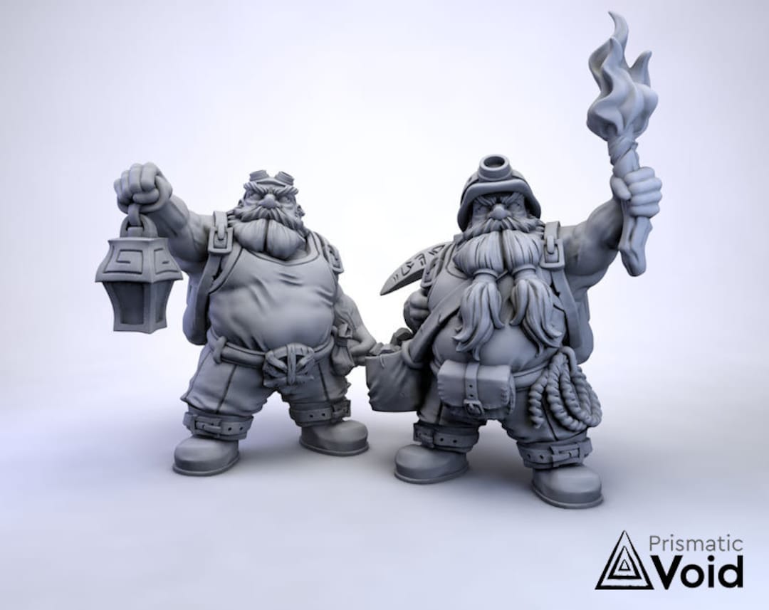 Dwarven Treasure Hunters / Miners - Miniatures for Dungeons & Dragons ...