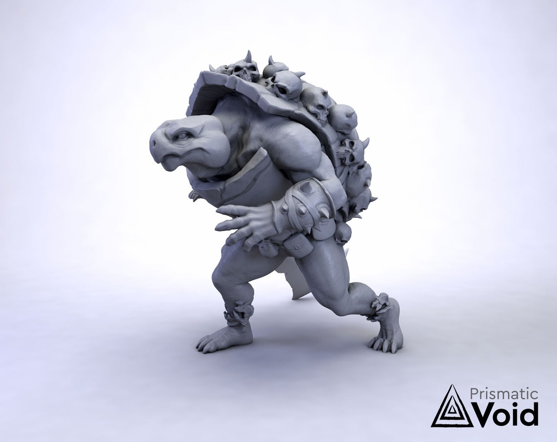 Tortle Barbarian / Fighter Miniature for Dungeons & Dragons - Etsy