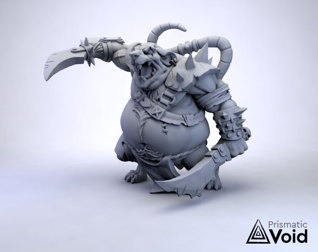 Rat Ogre - Miniature for Dungeons & Dragons, Tabletop RPG - Etsy