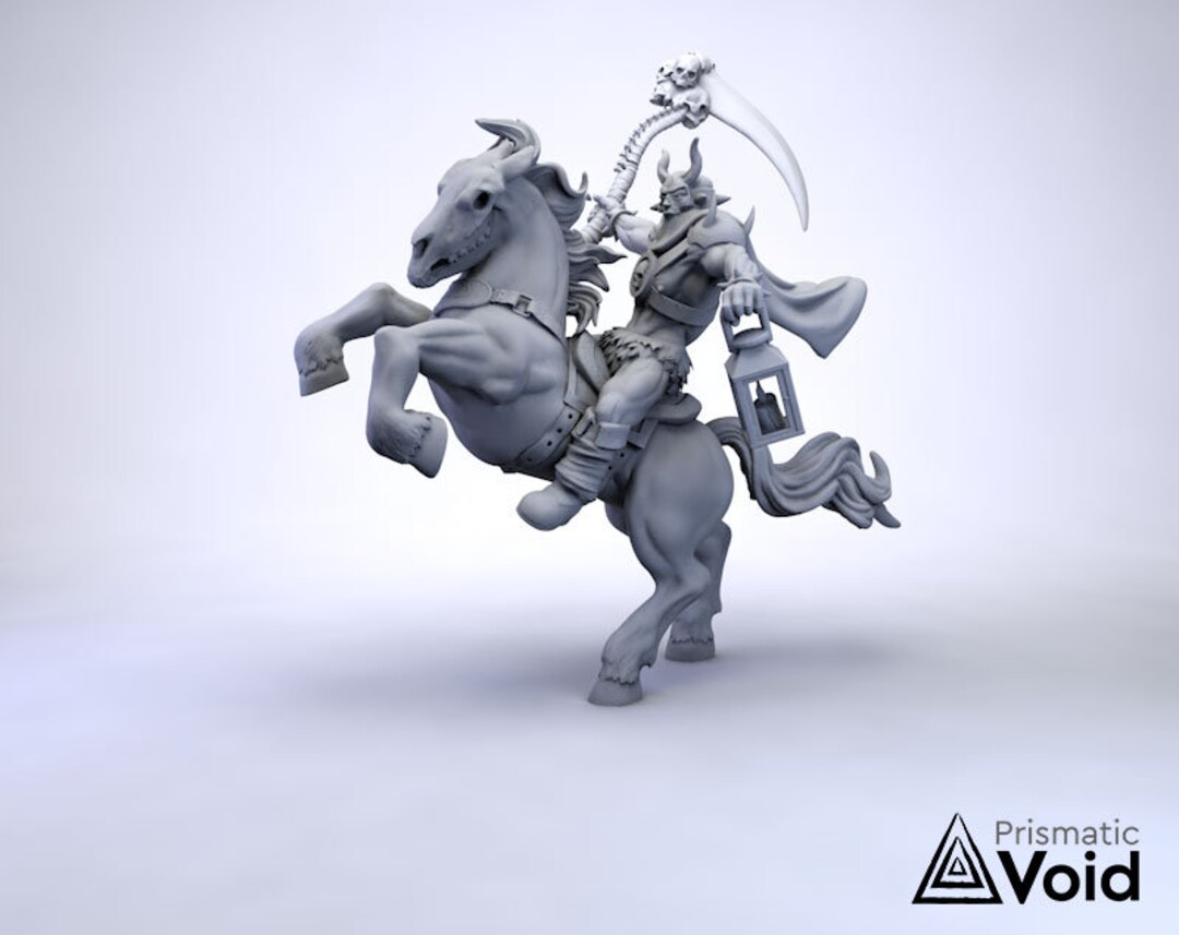 Herald of Doom, Mounted Undead, Grim Reaper - Miniature for Dungeons ...