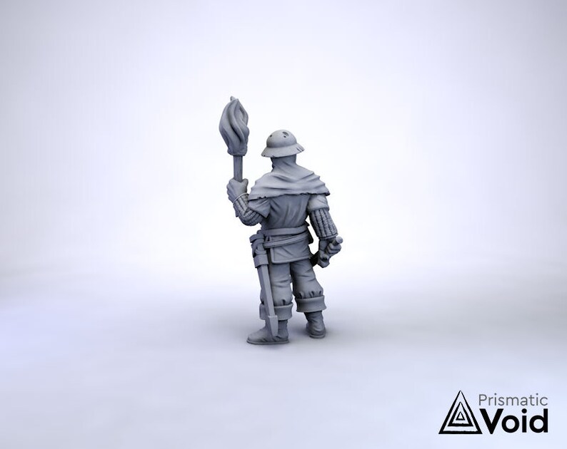 Human Guards With Torches Miniatures for Dungeons & Dragons - Etsy