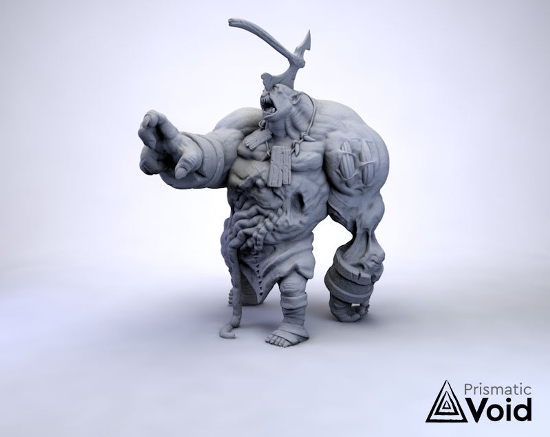 Undead Ogre Zombie - Miniature for Dungeons & Dragons, Tabletop RPG ...