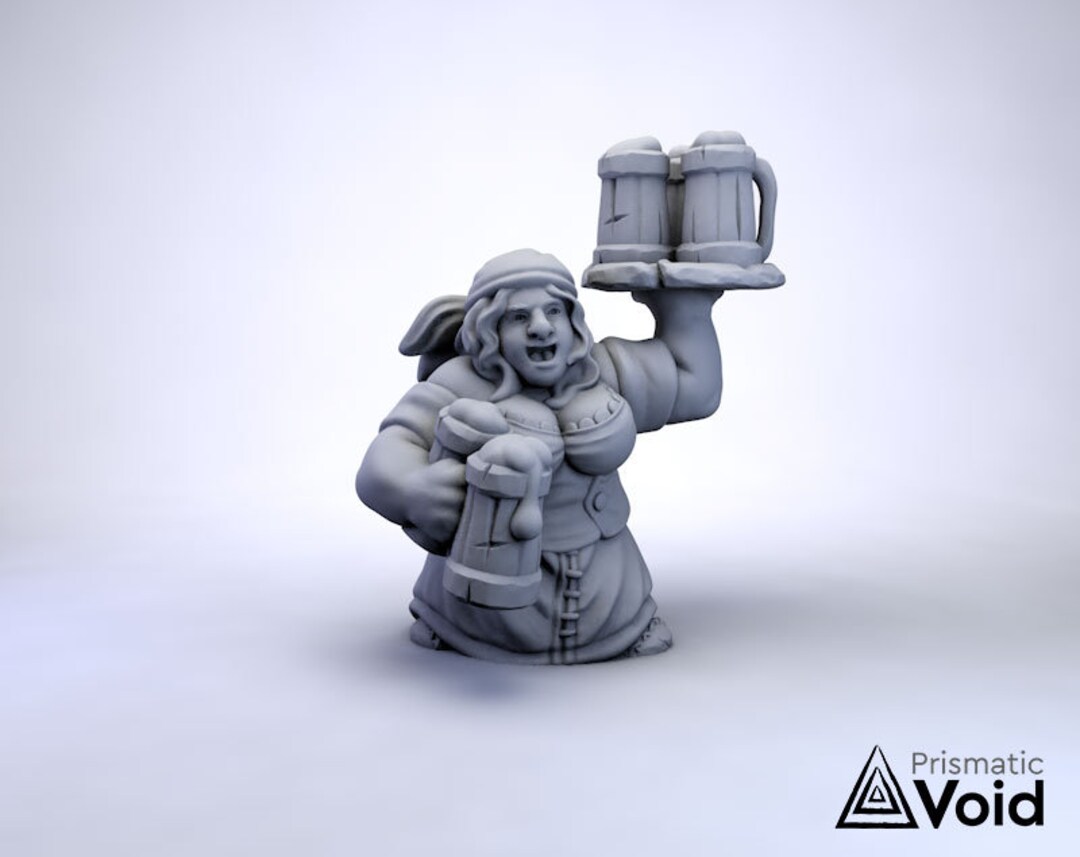 Dwarf Female Bartender - Miniature for Dungeons & Dragons, Tabletop RPG ...