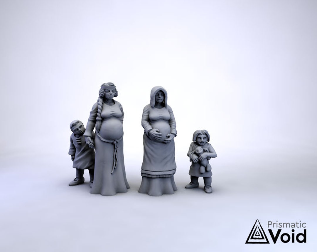 Mothers With Children Miniatures for Dungeons & Dragons, Tabletop RPG ...