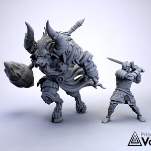 Minotaur Knight - Miniature for Dungeons & Dragons, Pathfinder ...