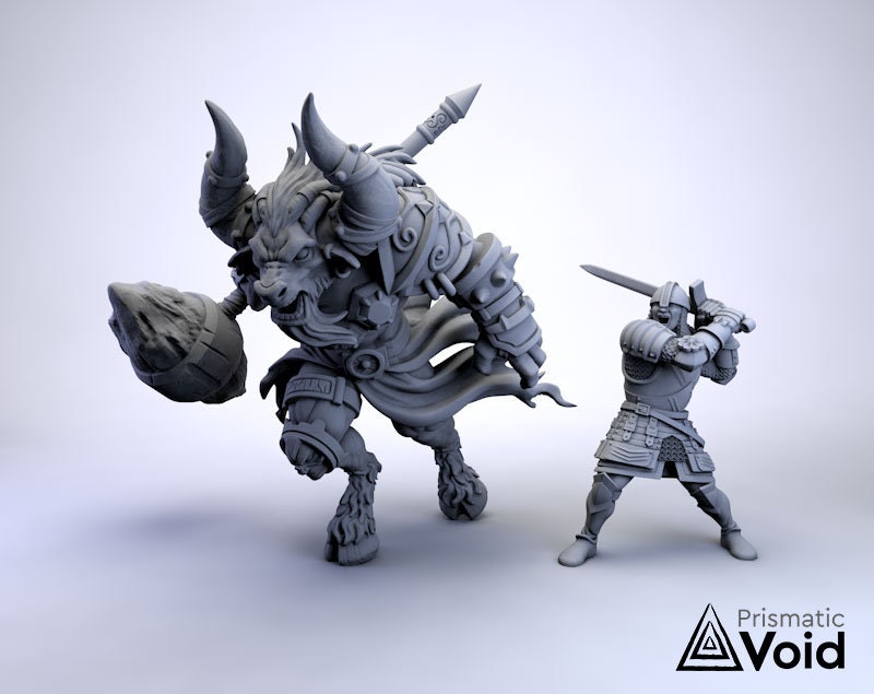 Minotaur Knight Miniature for Dungeons & Dragons - Etsy