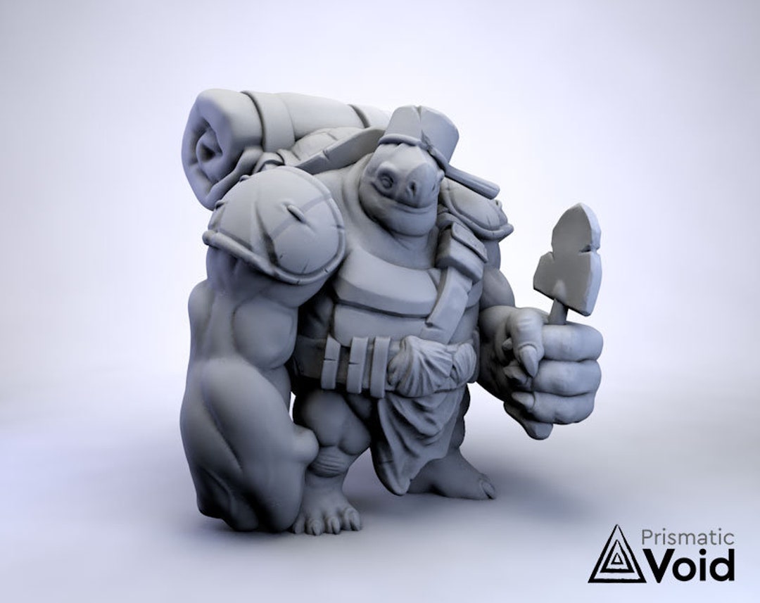 Tortle Young Adventurer Miniature for Dungeons & Dragons, Pathfinder ...