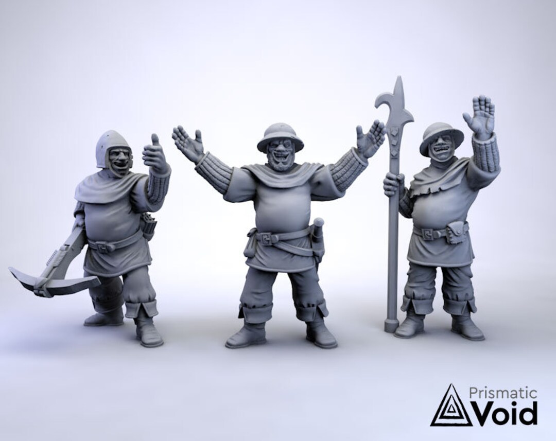 Human Happy Guards Miniatures for Dungeons & Dragons, Tabletop RPG - Etsy