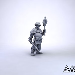 Human Guards With Torches Miniatures for Dungeons & Dragons, RPG, Kings ...