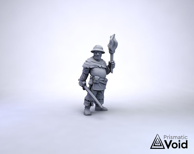 Human Guards With Torches Miniatures for Dungeons & Dragons - Etsy