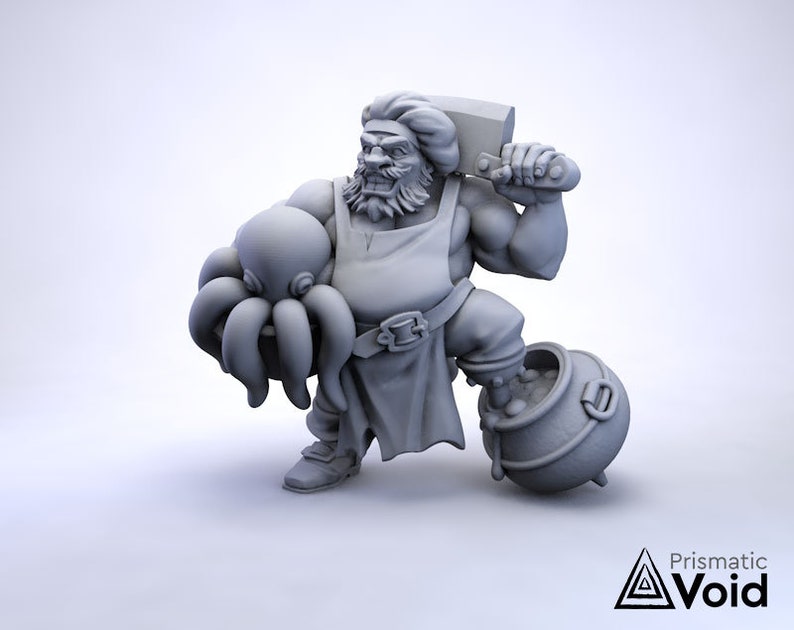 Dwarf Pirate Cook Miniature for Dungeons & Dragons Tabletop - Etsy