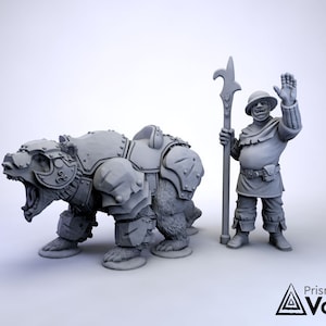 Armored Bear / Companion / Mount Miniature for Dungeons & Dragons ...