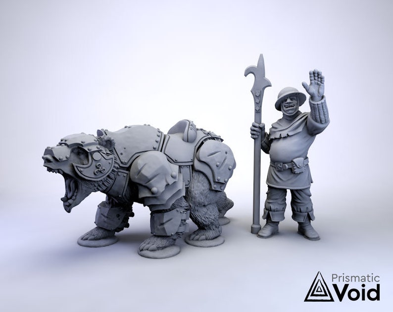 Armored Bear / Companion / Mount Miniature for Dungeons & | Etsy