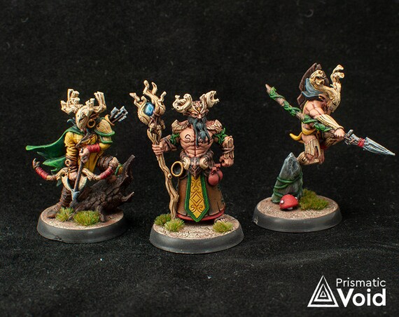 Dryad Druid With Warriors / Fey Miniatures for Dungeons & | Etsy