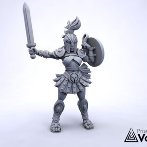 Female Hoplite on a Chariot / Fighter - Miniature for Dungeons ...