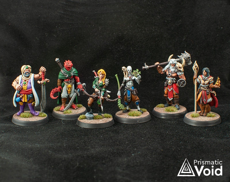 Adventurers Party Epic Heroes vol barbarian monk fighter 1 miniatures ...