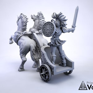 Female Hoplite on a Chariot / Fighter - Miniature for Dungeons ...
