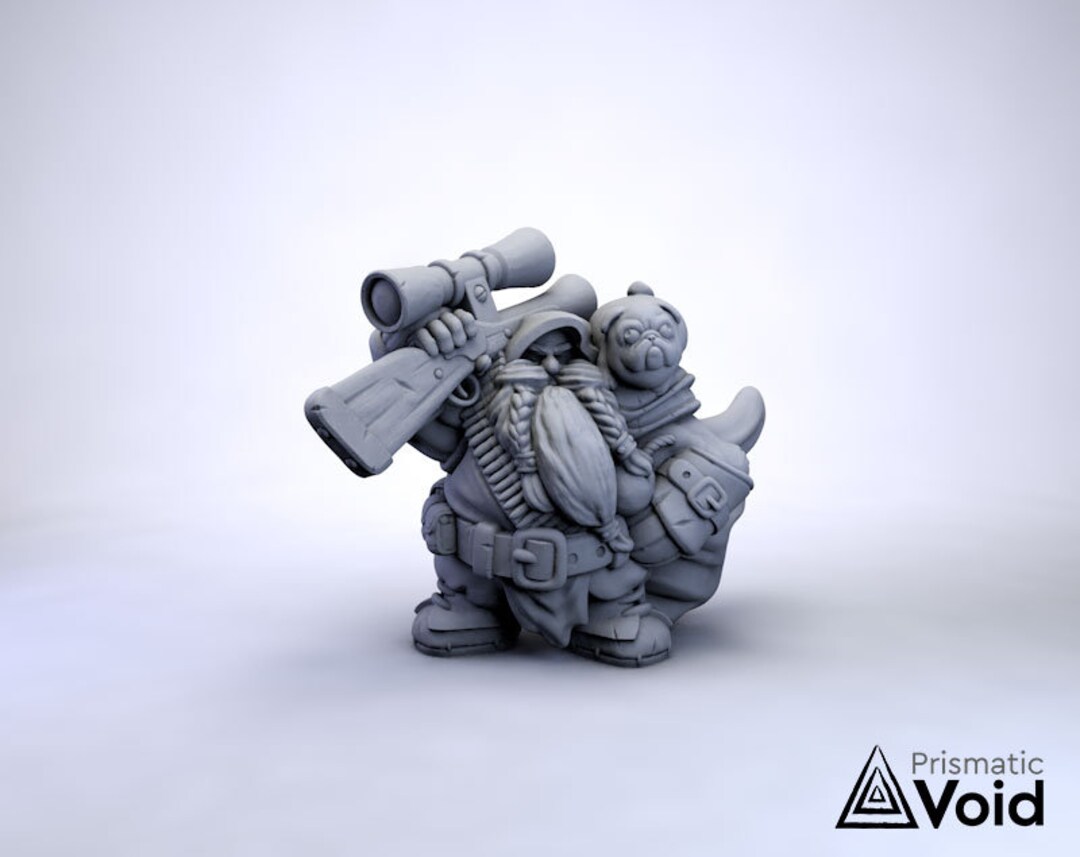 Dwarf Ranger With Pug - Miniature for Dungeons & Dragons, Tabletop RPG ...