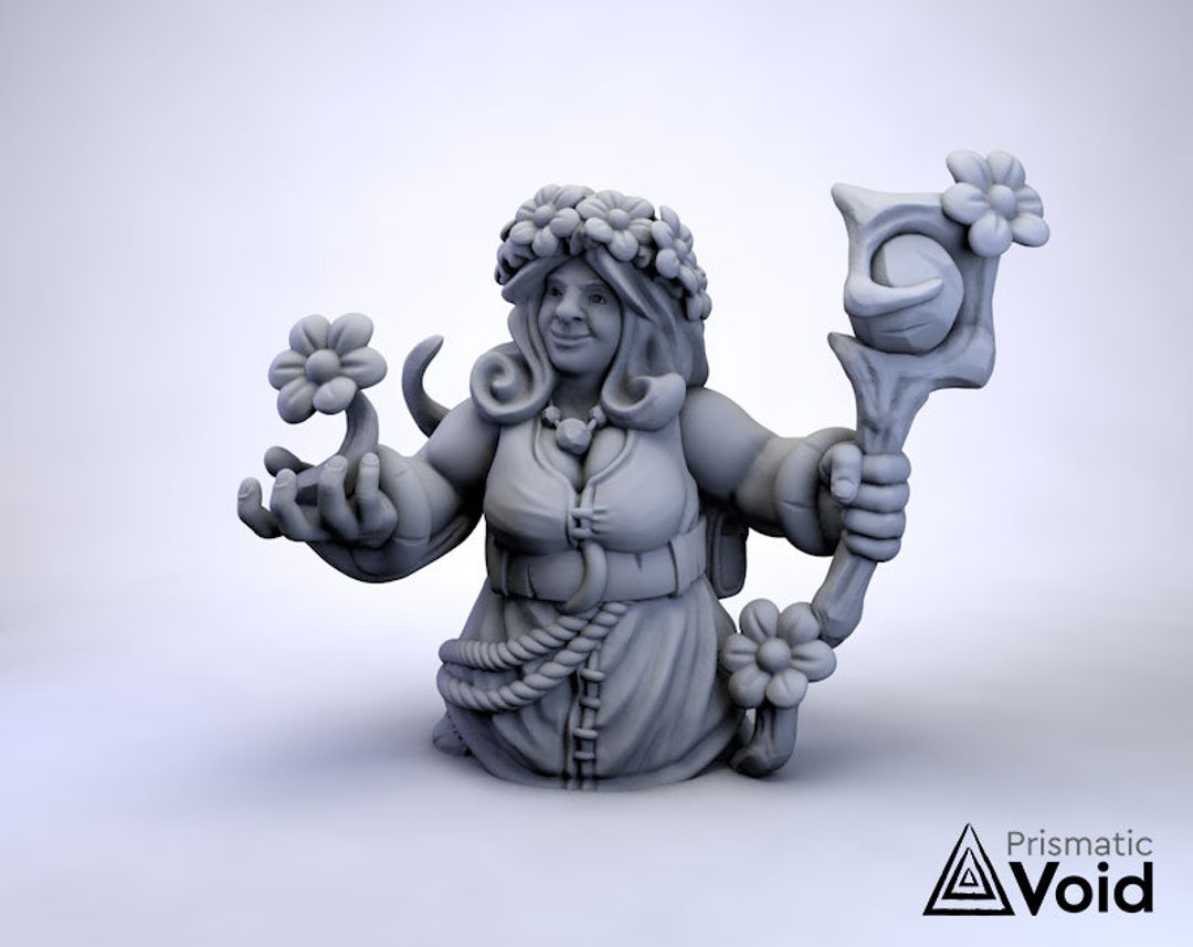Dwarf Female Druid - Miniature for Dungeons & Dragons, Tabletop RPG ...