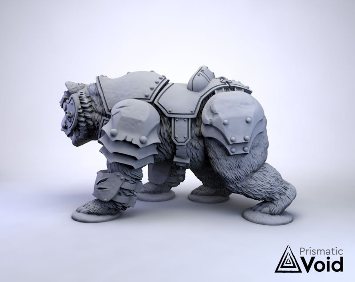 Armored Bear / Companion / Mount Miniature for Dungeons & | Etsy