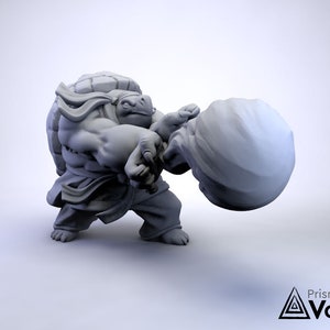 Tortle Monk Master Warrior - Miniature for Dungeons & Dragons, Tabletop ...
