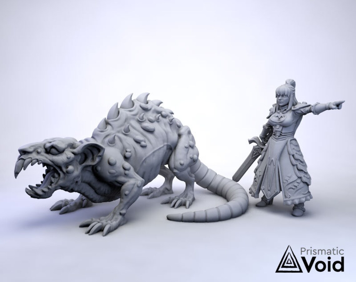 Giant Dire Rat variant Sizes Miniature for Dungeons & - Etsy