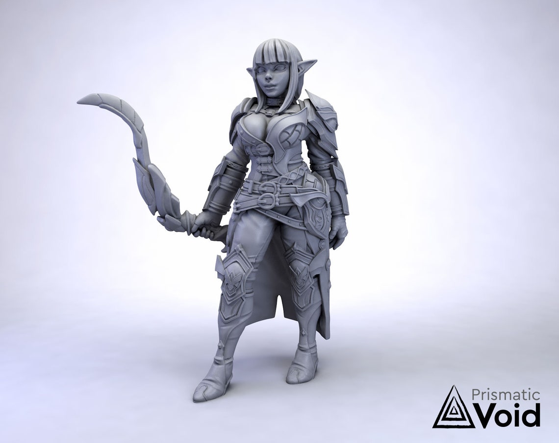 Female Elven Paladins / High Elf Soldiers - Miniature for Dungeons ...