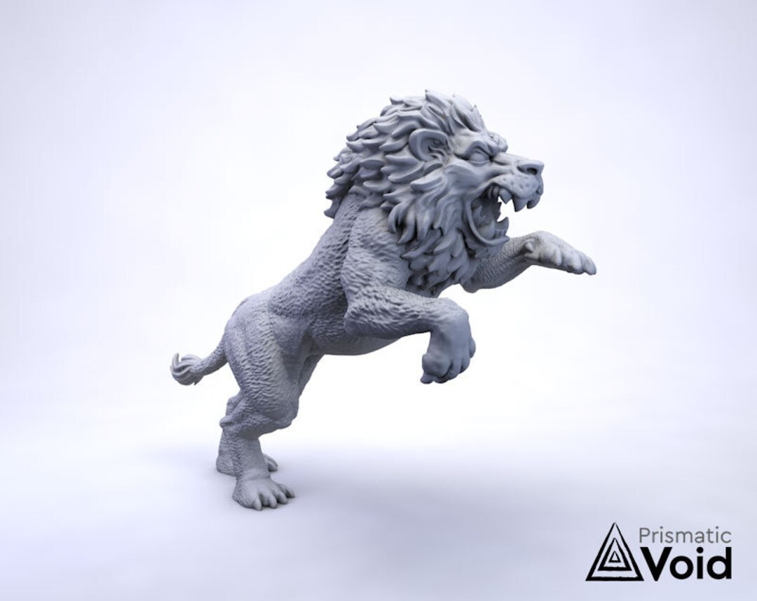 Enraged Lion / Big Cat - Miniature for Dungeons & Dragons, Tabletop RPG ...