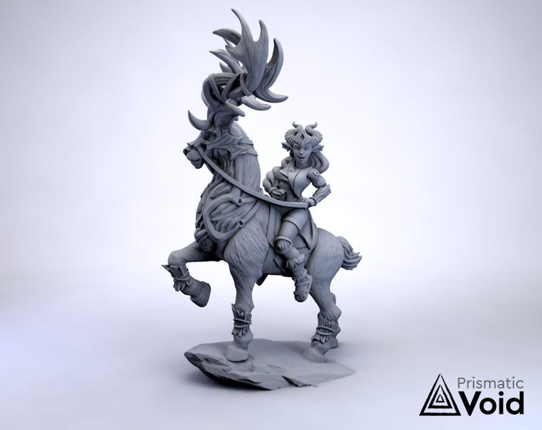 Dryad Leader on a Deer / Fey - Miniature for Dungeons & Dragons ...