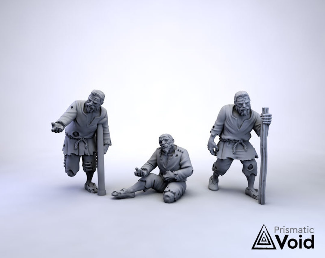 Human Beggars / Paupers - Miniatures for Dungeons & Dragons, Tabletop ...