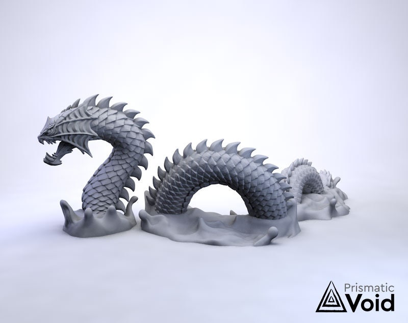 Sea Serpent Miniature High Quality Tabletop RPG 3D Printed Dungeons and ...