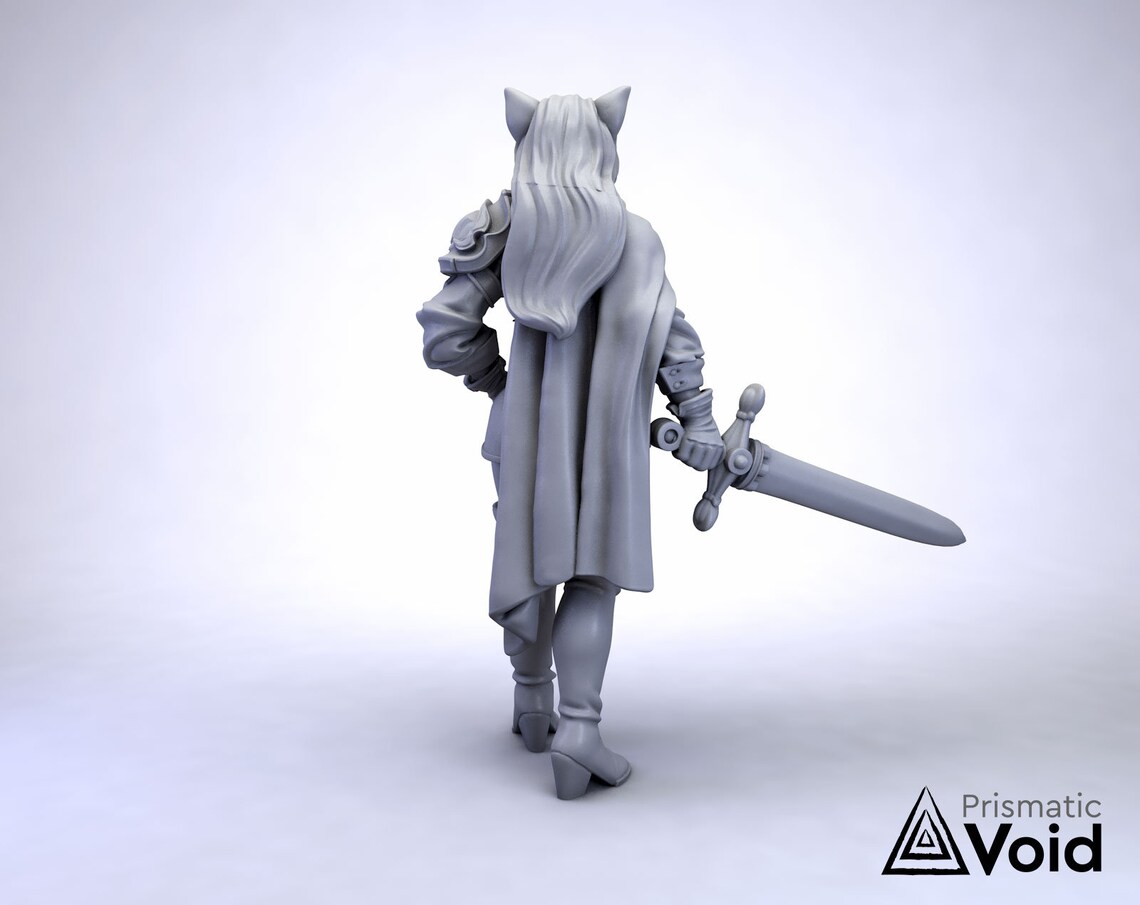 Female Half-tabaxi Adventurer / Animalfolk Fighter Miniature - Etsy