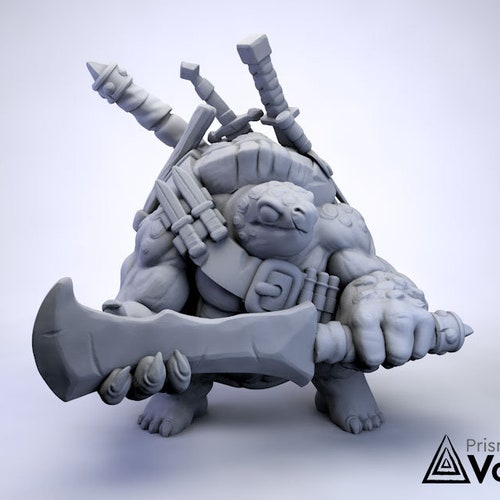 Tortle Young Adventurer Miniature for Dungeons & Dragons - Etsy