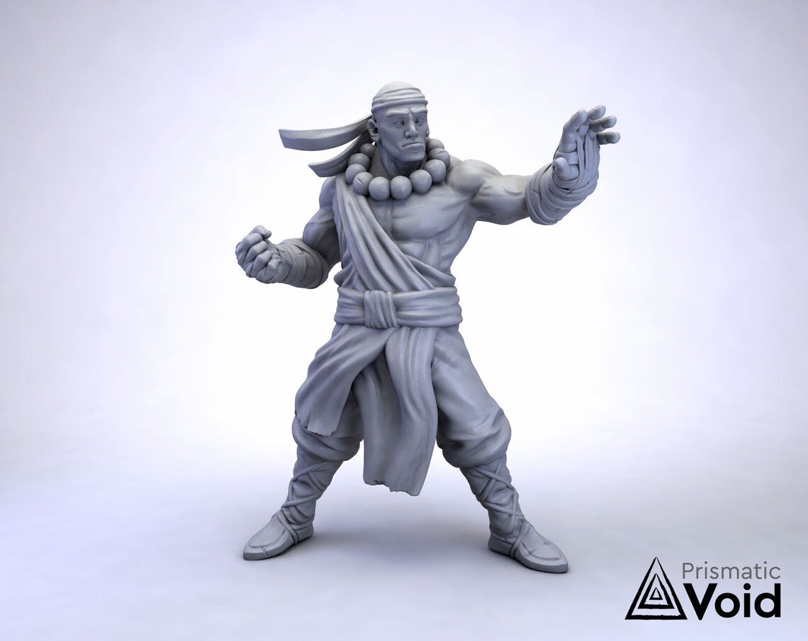 Human Monk / Unarmed Warrior Miniature for Dungeons & - Etsy