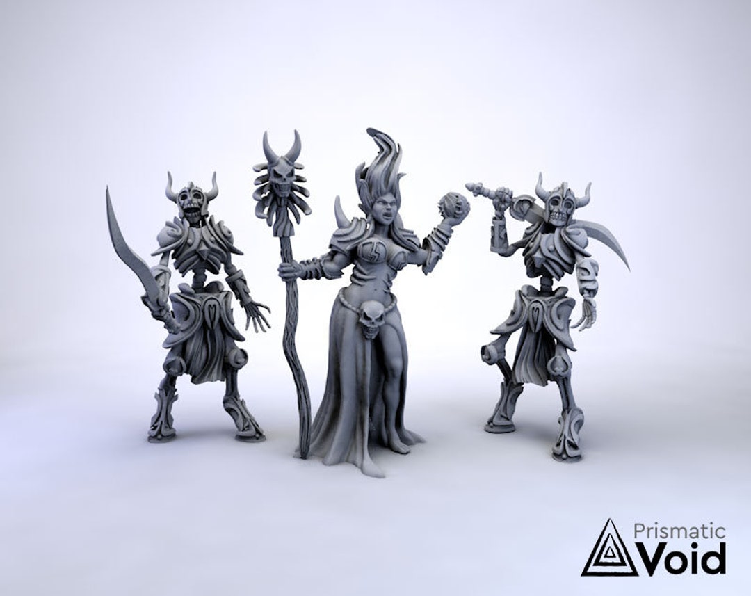 Female Necromancer With Skeletons - Miniatures for Dungeons & Dragons ...