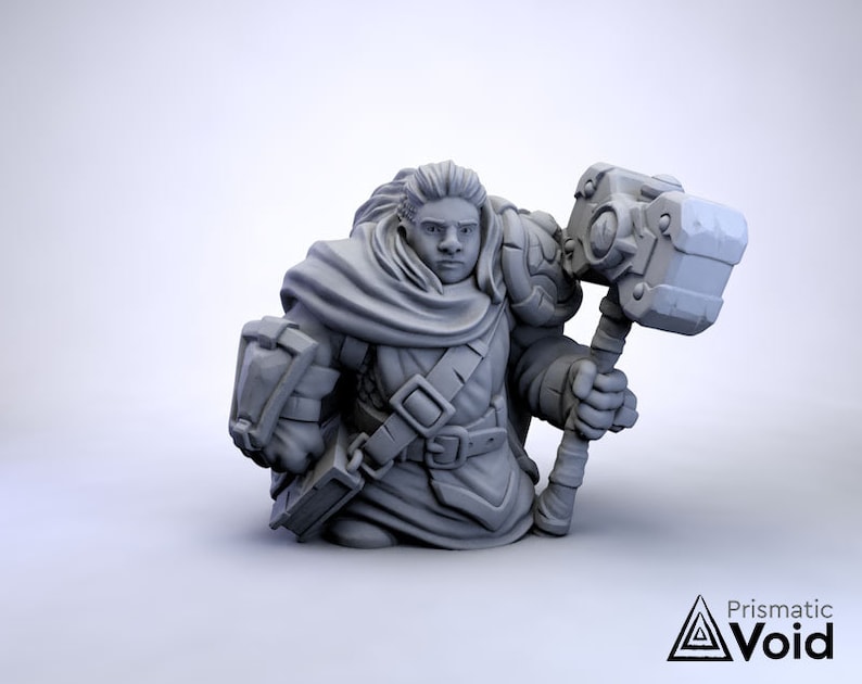 Dwarf Female Paladin / Cleric miniature for Dungeons & | Etsy