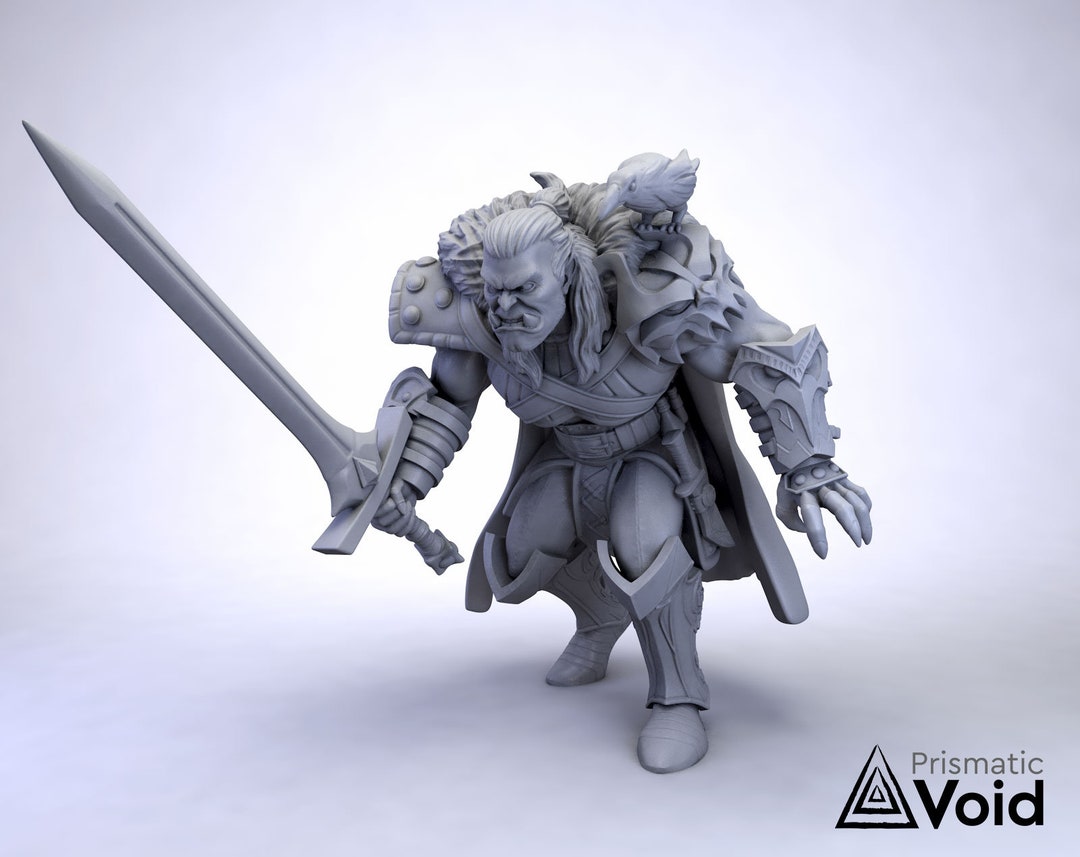 Half-orc Monster Hunter / Orc Witcher - Miniature for Dungeons ...