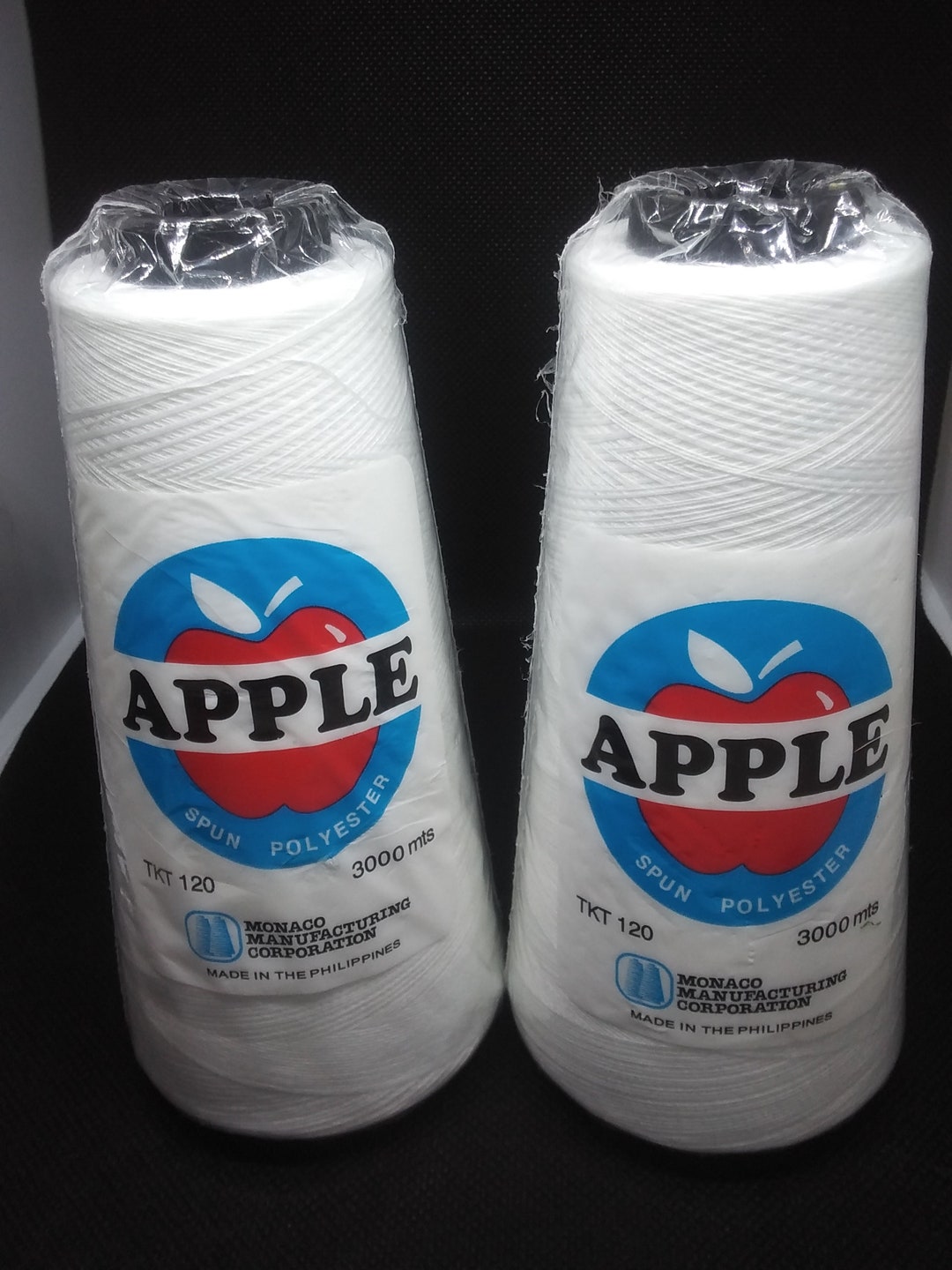 Apple White Spun Polyester Thread 3000 Meters New Cone Shape - Etsy