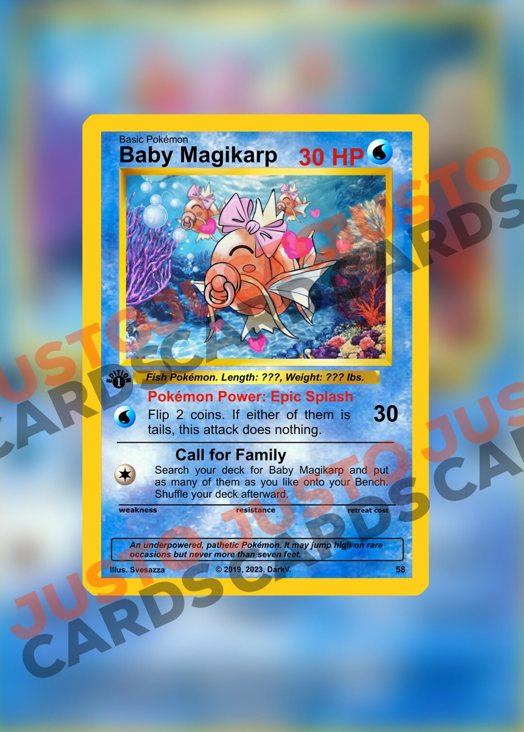 Baby Magikarp Pokémon - Custom Pokemon Card - Etsy