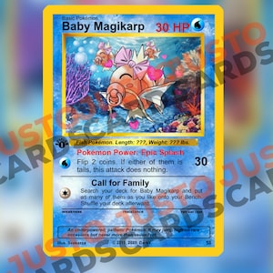 Baby Magikarp Pokémon Custom Pokemon Card - Etsy