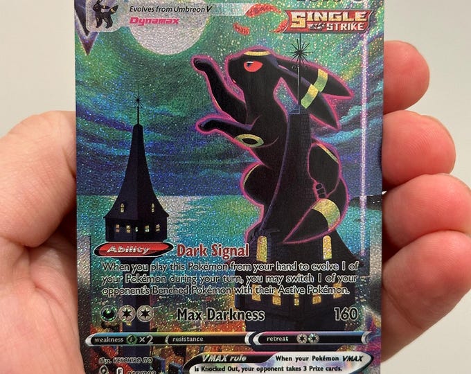 Umbreon Vmax Alt Art Custom Pokemon Card Convety Textured Holo - Etsy