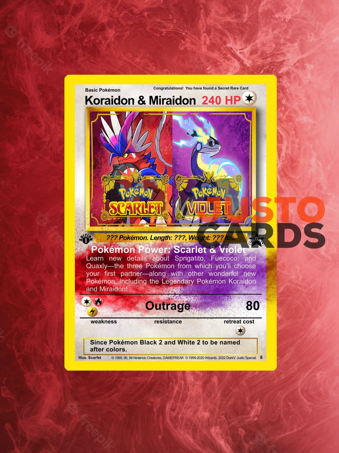 Koraidon En Miraidon Scarlet &violet Custom Pokemon Card - Etsy