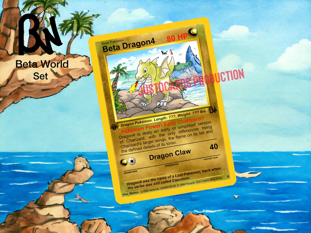 Beta Dragon4 Pokémon - Pokemon Card (custom Pokemon Card) BETA WORLD NO. 8 - Etsy