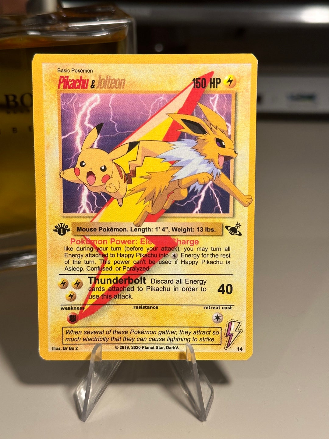 Pikachu & Jolteon Pokémon Pokemon Card custom Pokemon Card - Etsy