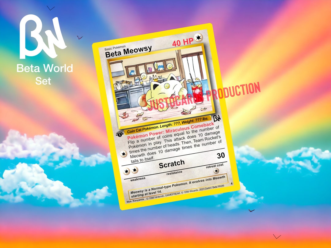 Beta Meowsy Pokémon Pokemon Card custom Pokemon Card BETA - Etsy