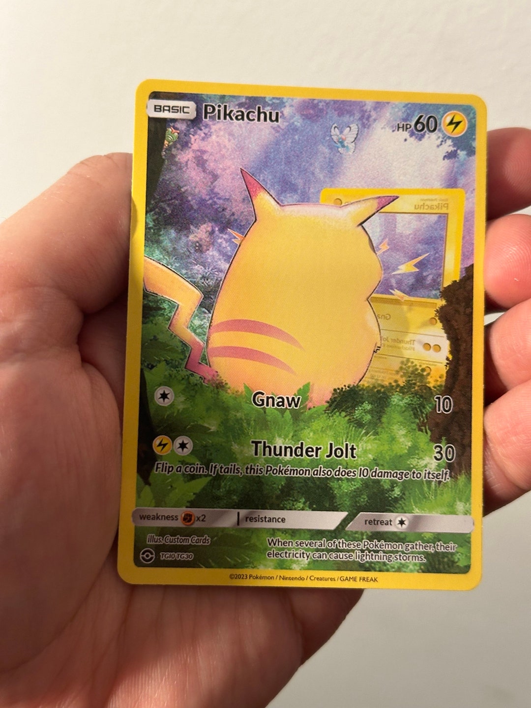 Pikachu Base - Back of Pikachu Custom Pokemon Card - Etsy