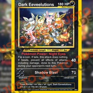 NEW Dark Eeveelutions Night Eyes Vintage Pokemon Card Art Wotc Style ...